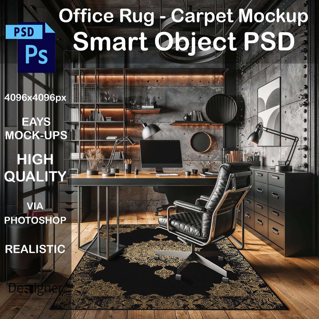 Office Rug Mockup PSD Rug Mockups Insert Design High Quality ...