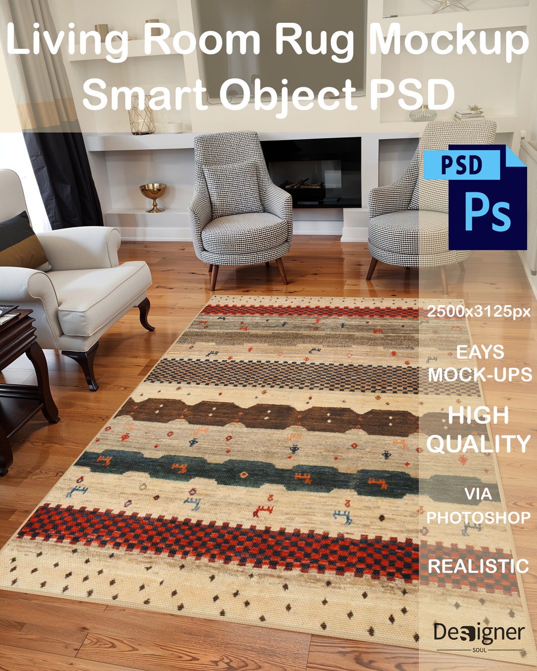 Living Room Rug Mockup PSD Rug Mockups Insert Design High Quality ...