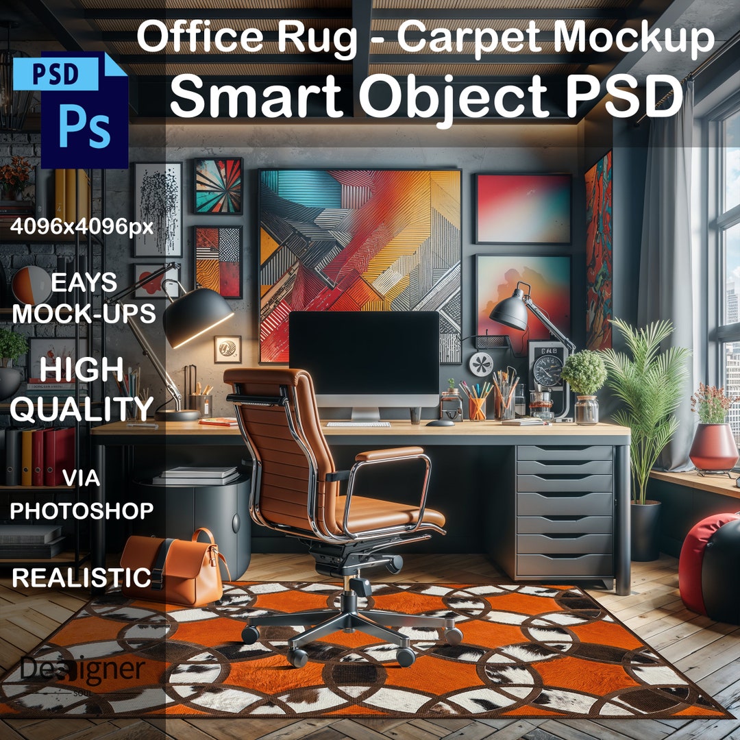Office Rug Mockup PSD Rug Mockups Insert Design High Quality ...