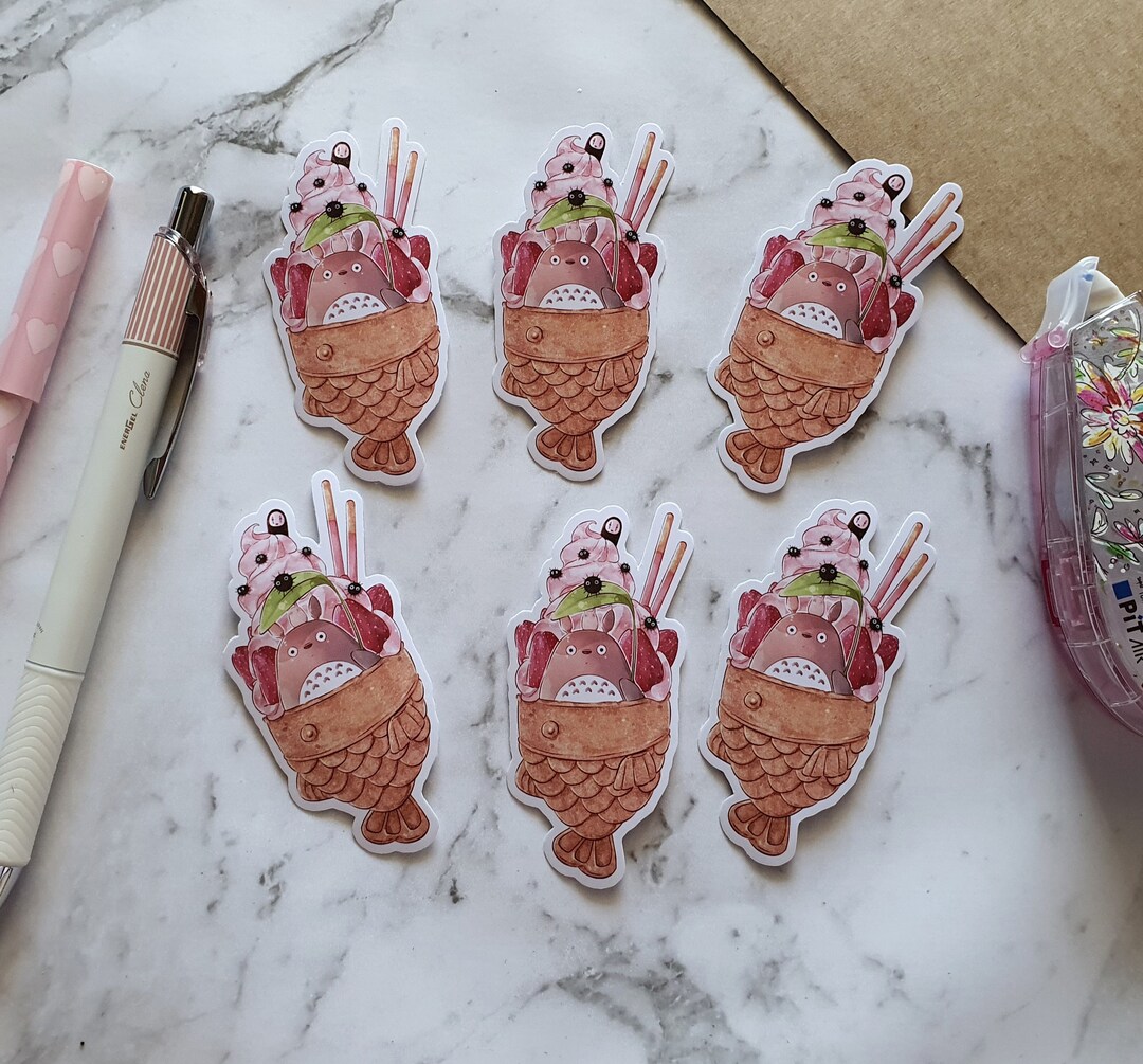 Kawaii Totoro Taiyaki Vinyl Sticker Kawaii Sticker Car Laptop Tablet ...