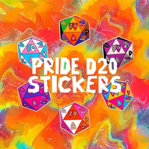 Pride D20 DND Sticker, Dimension 20: Fantasy High, Neverafter, Lesbian ...