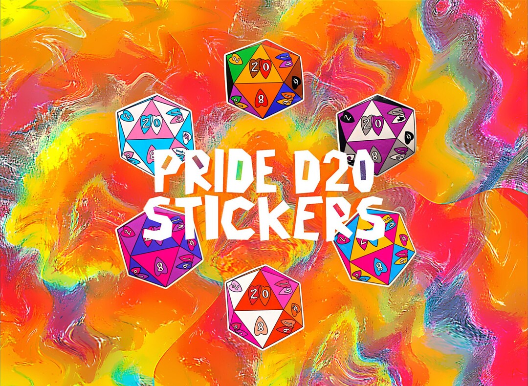 Pride D20 DND Sticker, Dimension 20: Fantasy High, Neverafter, Lesbian ...