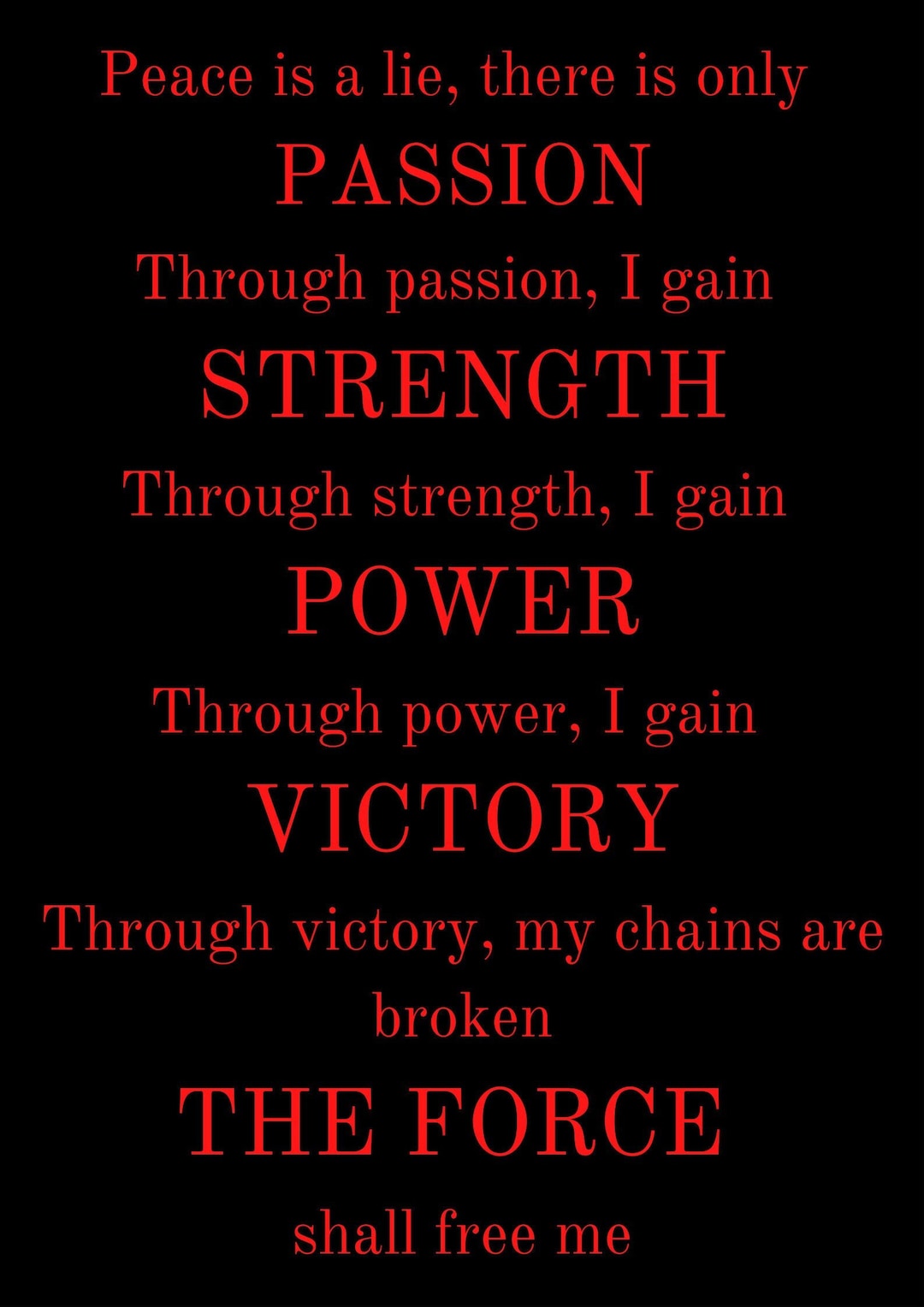 Star Wars the Sith Code POSTER Wall Art Old Republic Sith - Etsy