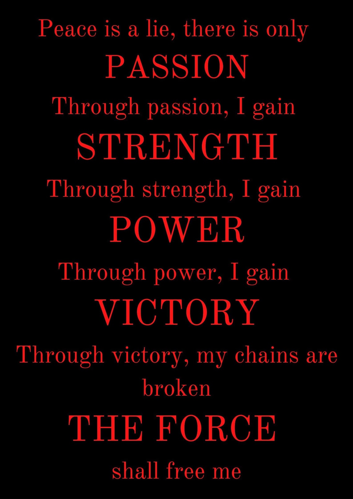 Star Wars the Sith Code POSTER Wall Art Old Republic Sith - Etsy