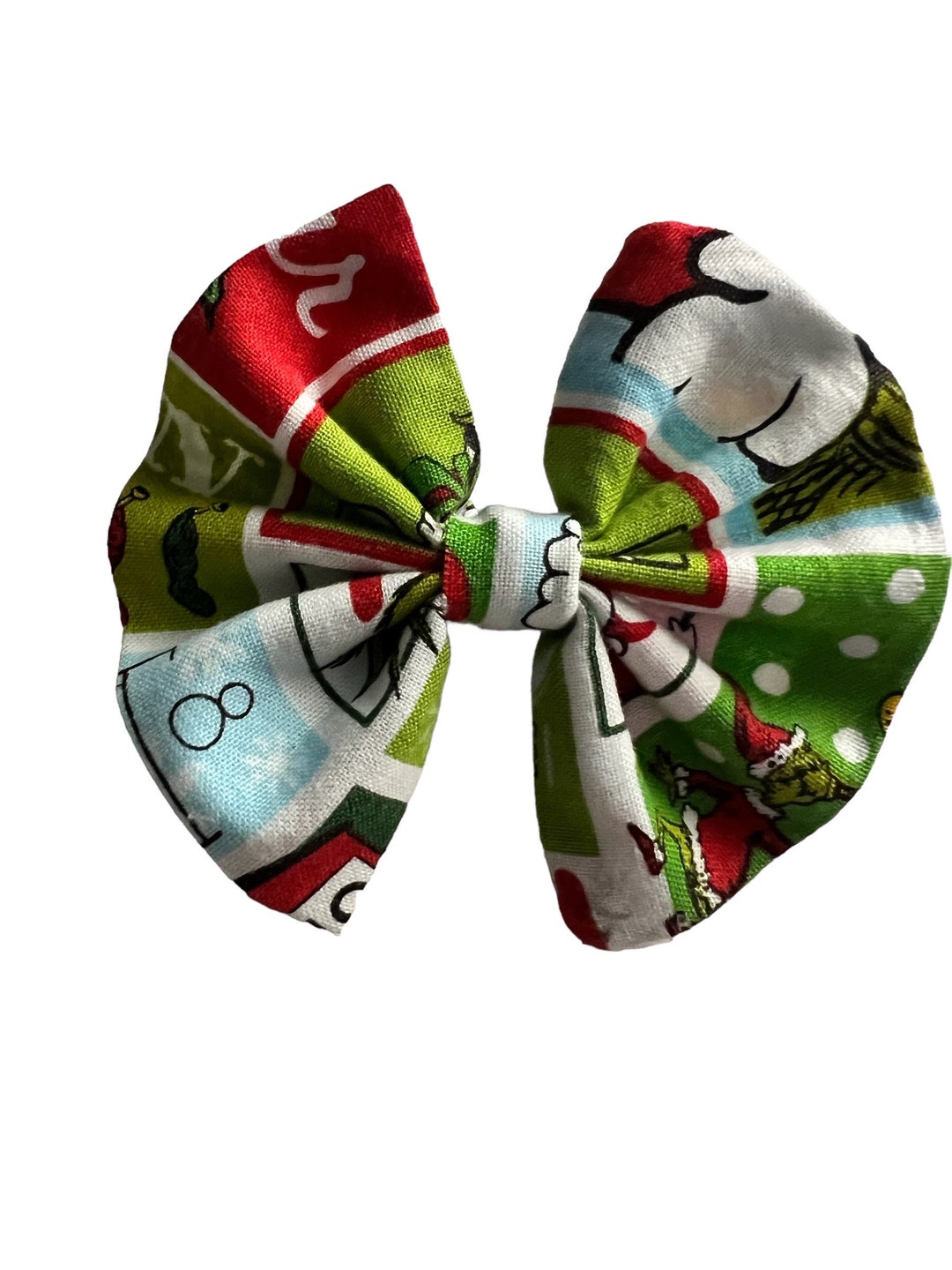 Four 4 Inch Bows Christmas Hair Bow Bow Grinch Fabric Bow - Etsy