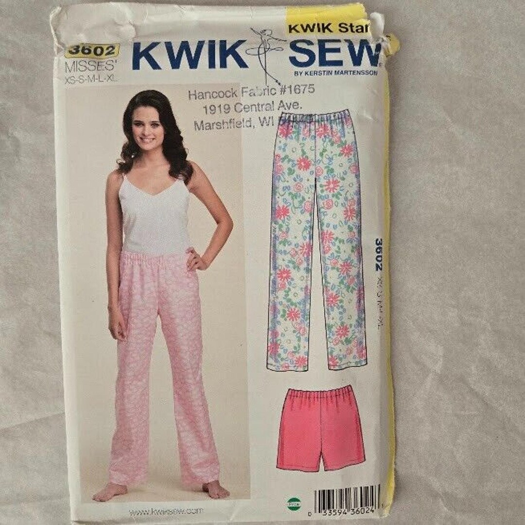 Kwik Sew Misses Pajama Bottoms Pattern 3602 Uncut Factory Folded XS-XL ...