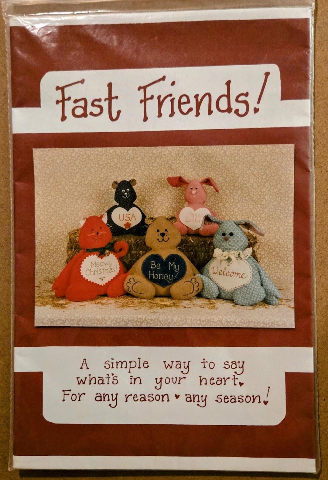 Primitive Stuffed Critter Sewing Pattern – Bunny, Bear, Cat - Etsy