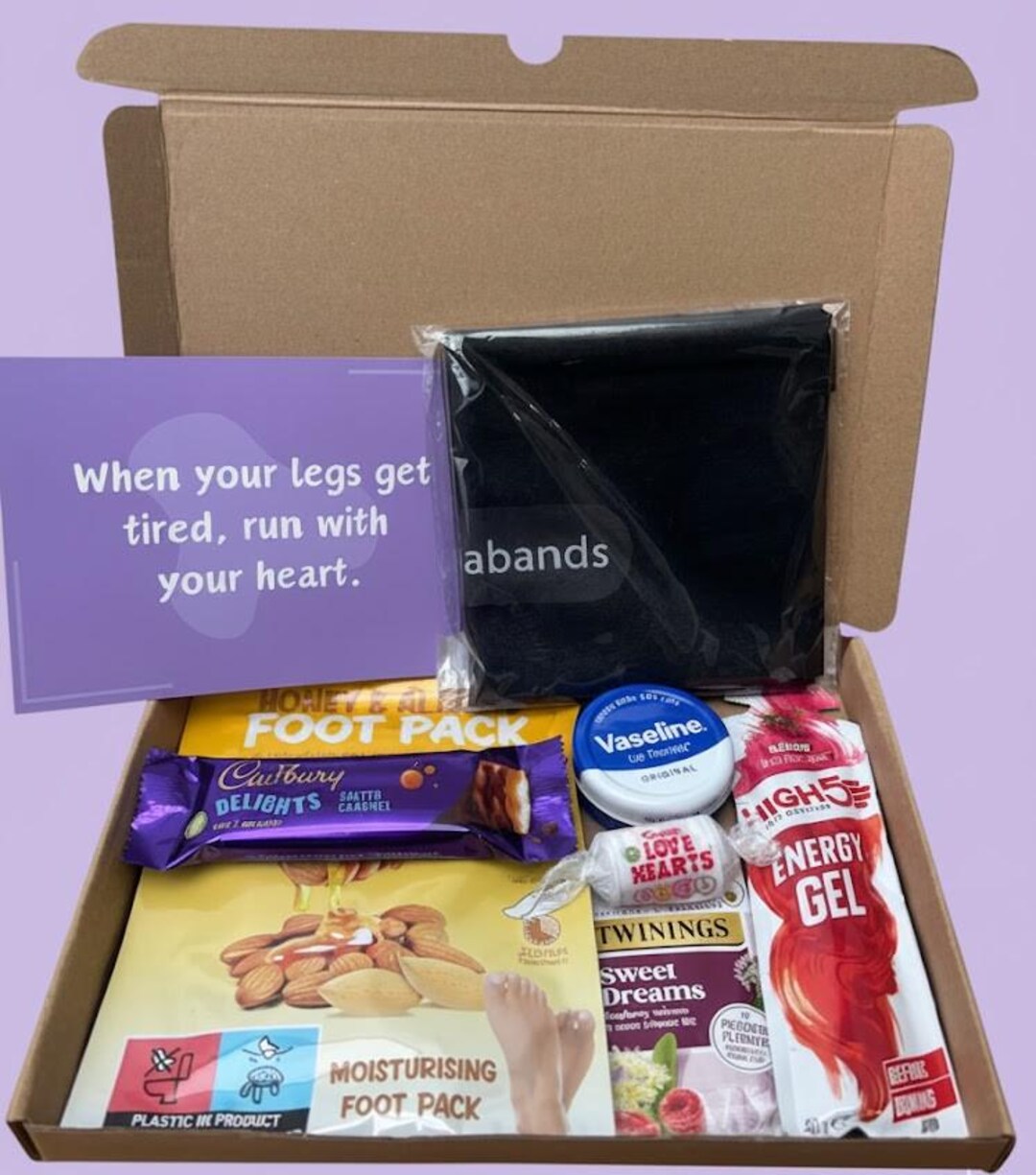 Runner Gift Box: Lunabands Jet Black Running Headband, Energy Gel ...