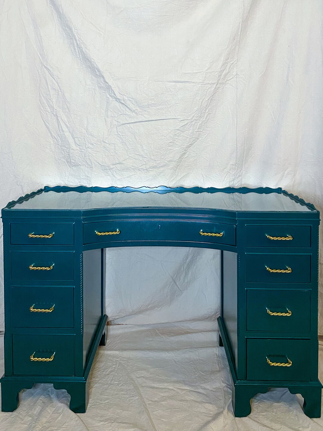 Vintage Green Lacquered Desk - Etsy