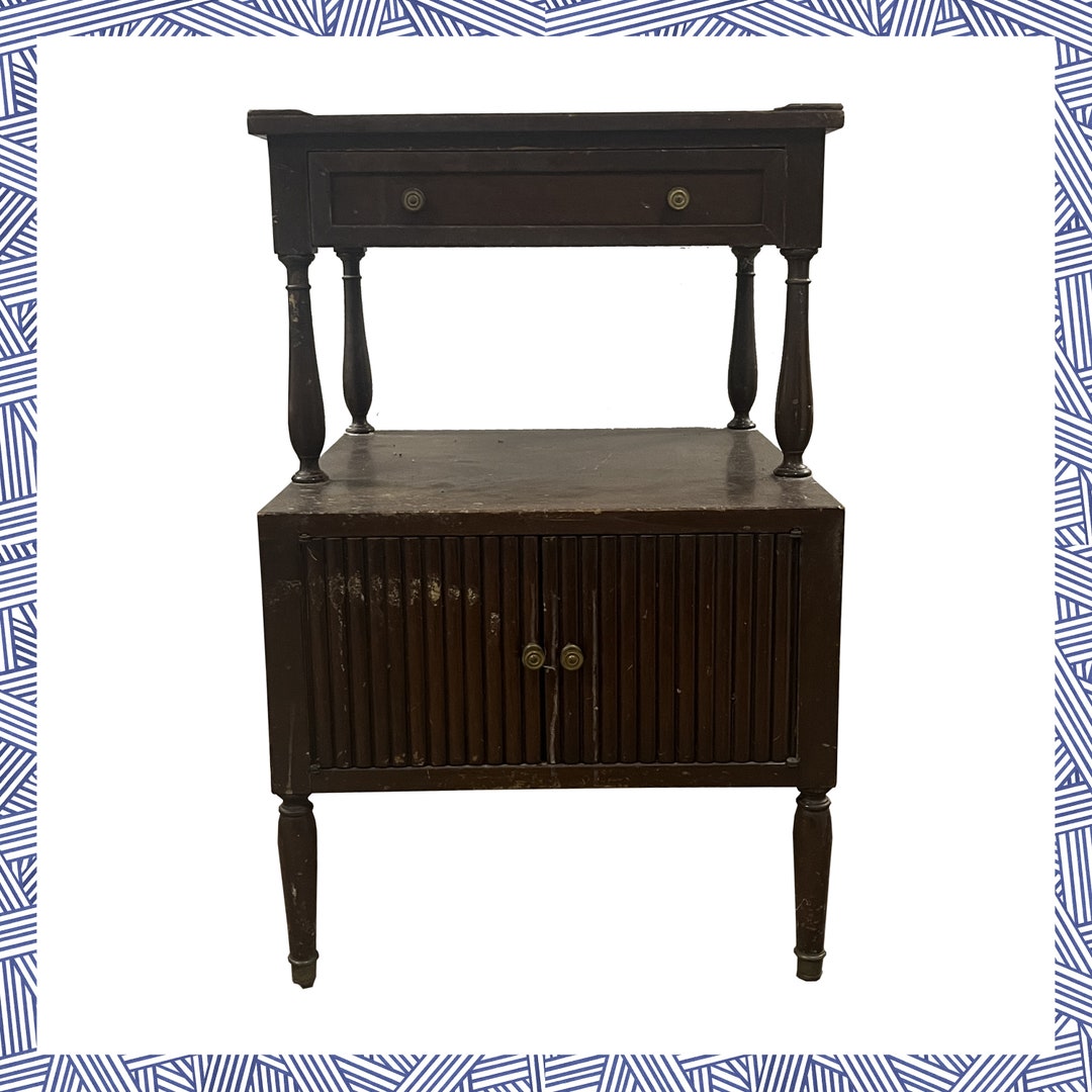 Pair of Marble Top Nightstands - Etsy