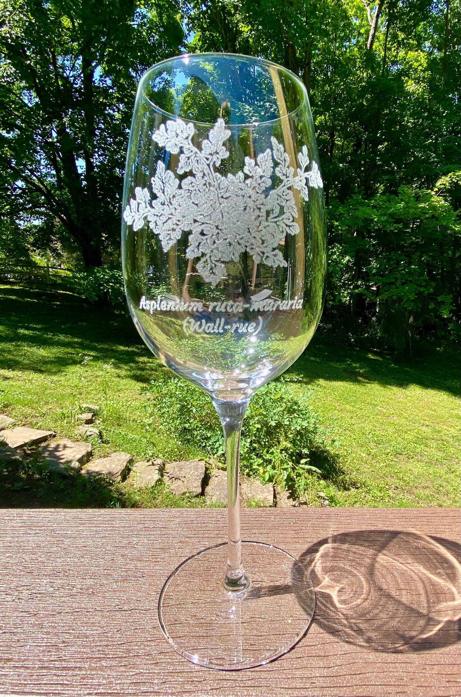 Laser Engraved Fern Wine Glasses, Set of Three, Wine Glass Gift Set, 16 ...