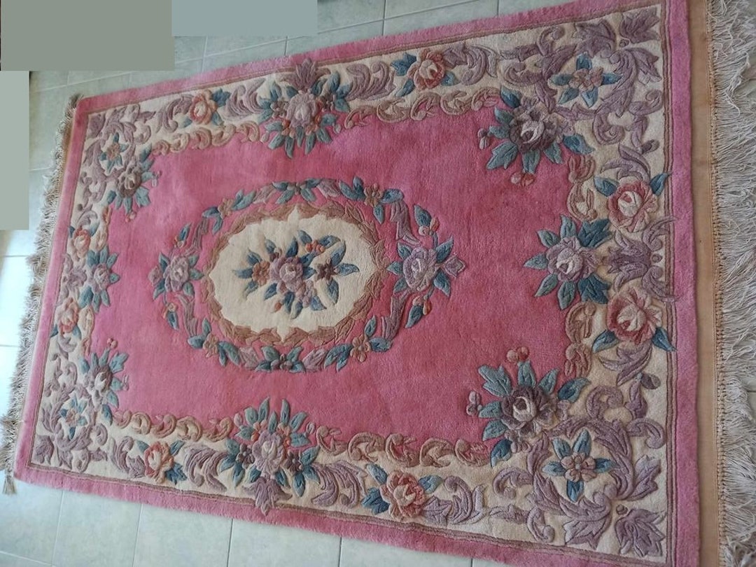 Vintage Oriental Hand-knotted Wool Peking Chinese Art Deco Aubusson Rug ...