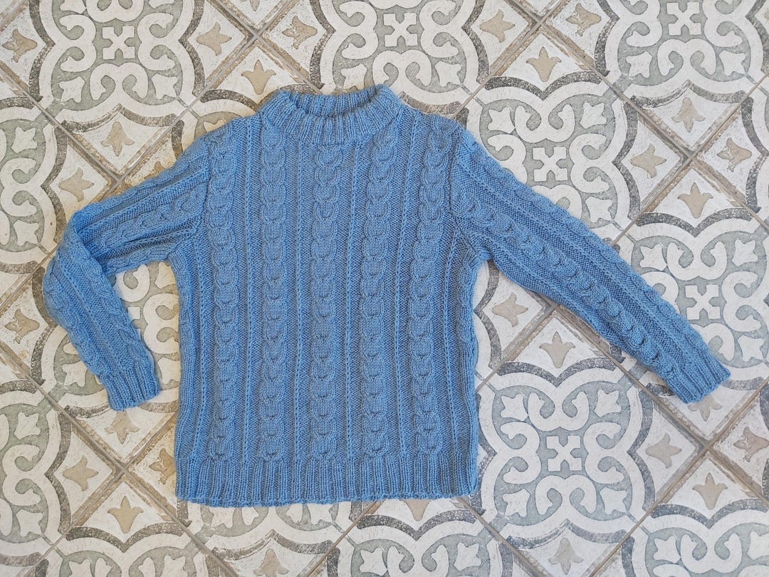 100% Pure Wool Superb Quality Scandinavian Hand-knit Pullover Cable ...
