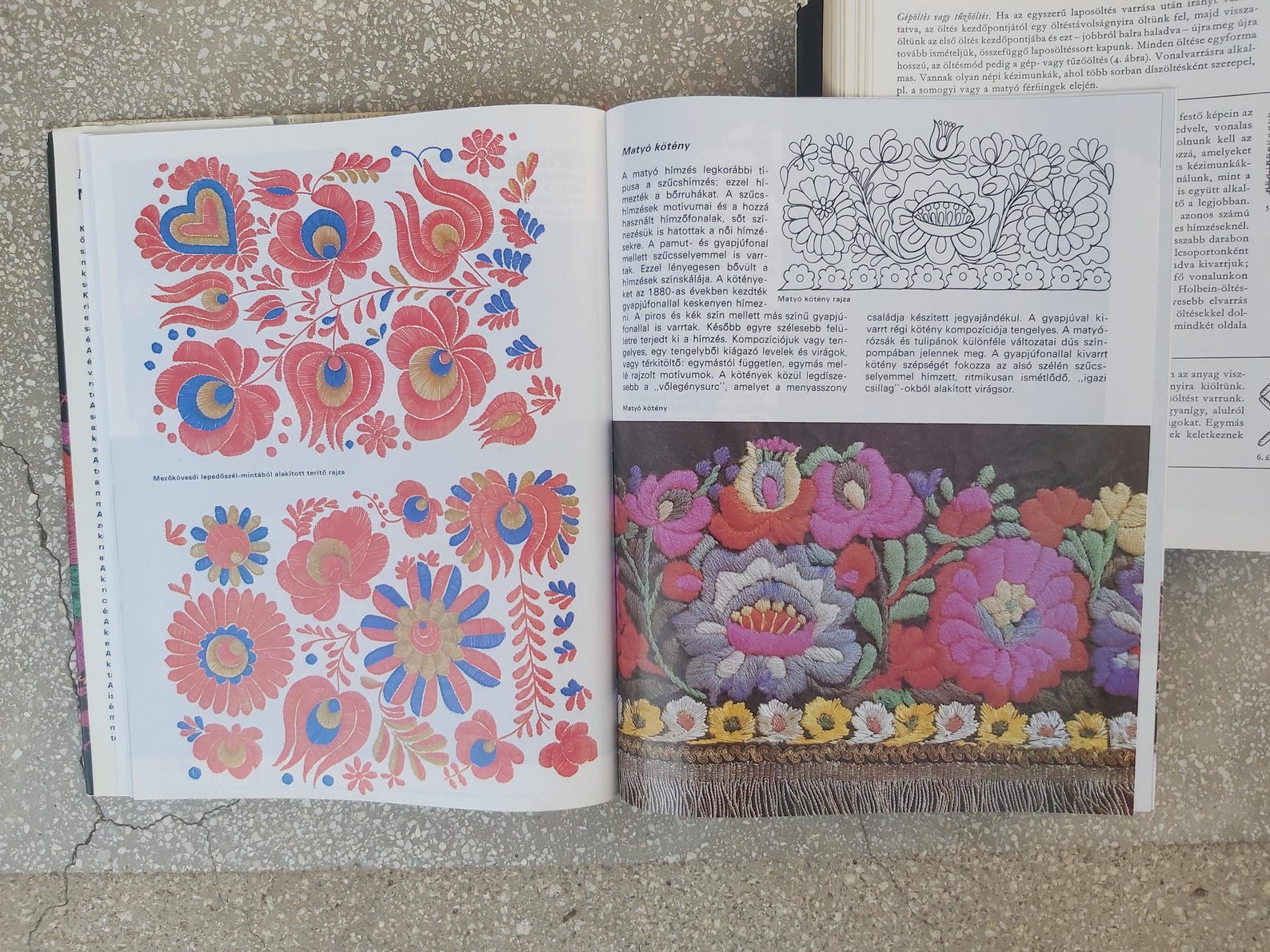 Pair of Hungarian Folk Embroidery, Cross-stitch Needlework Books by ...