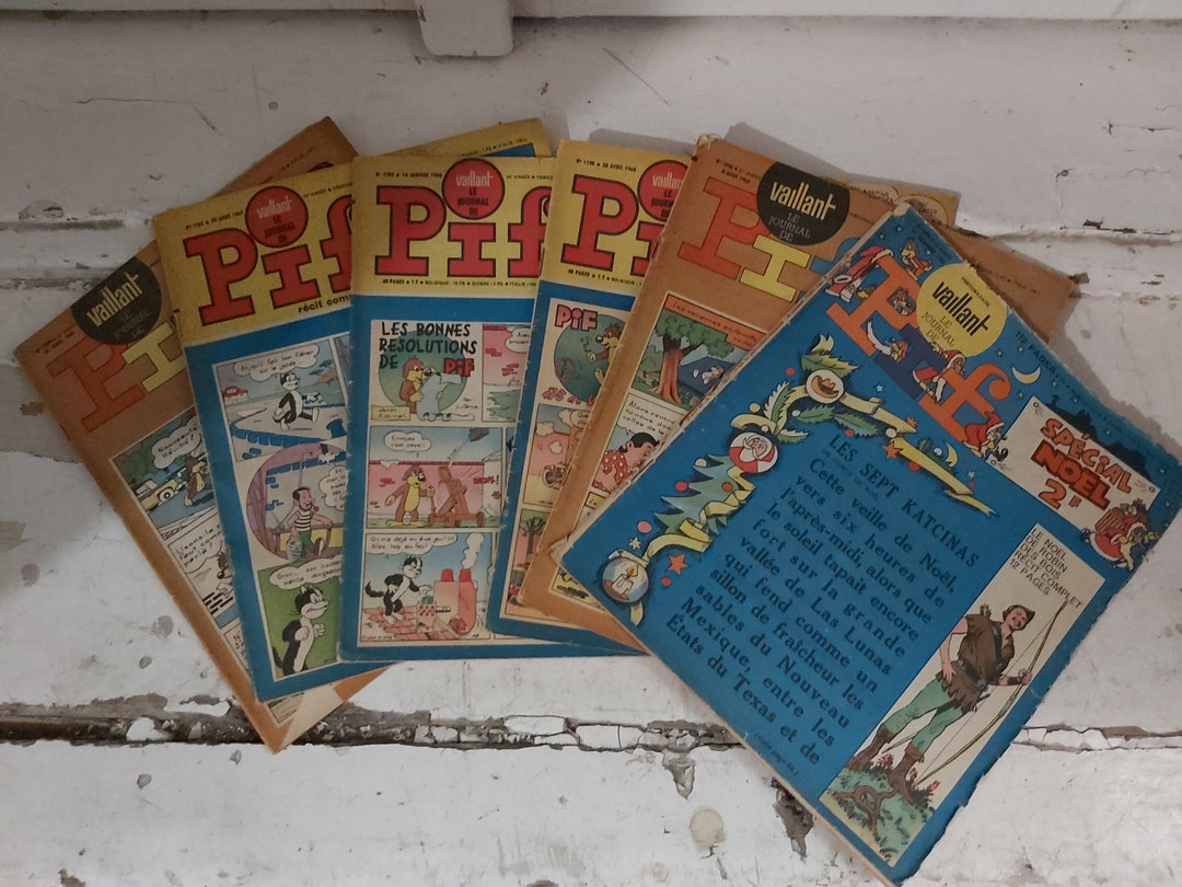 6 Vintage French Vaillant Pif Comics Magazines Collectibles - Etsy