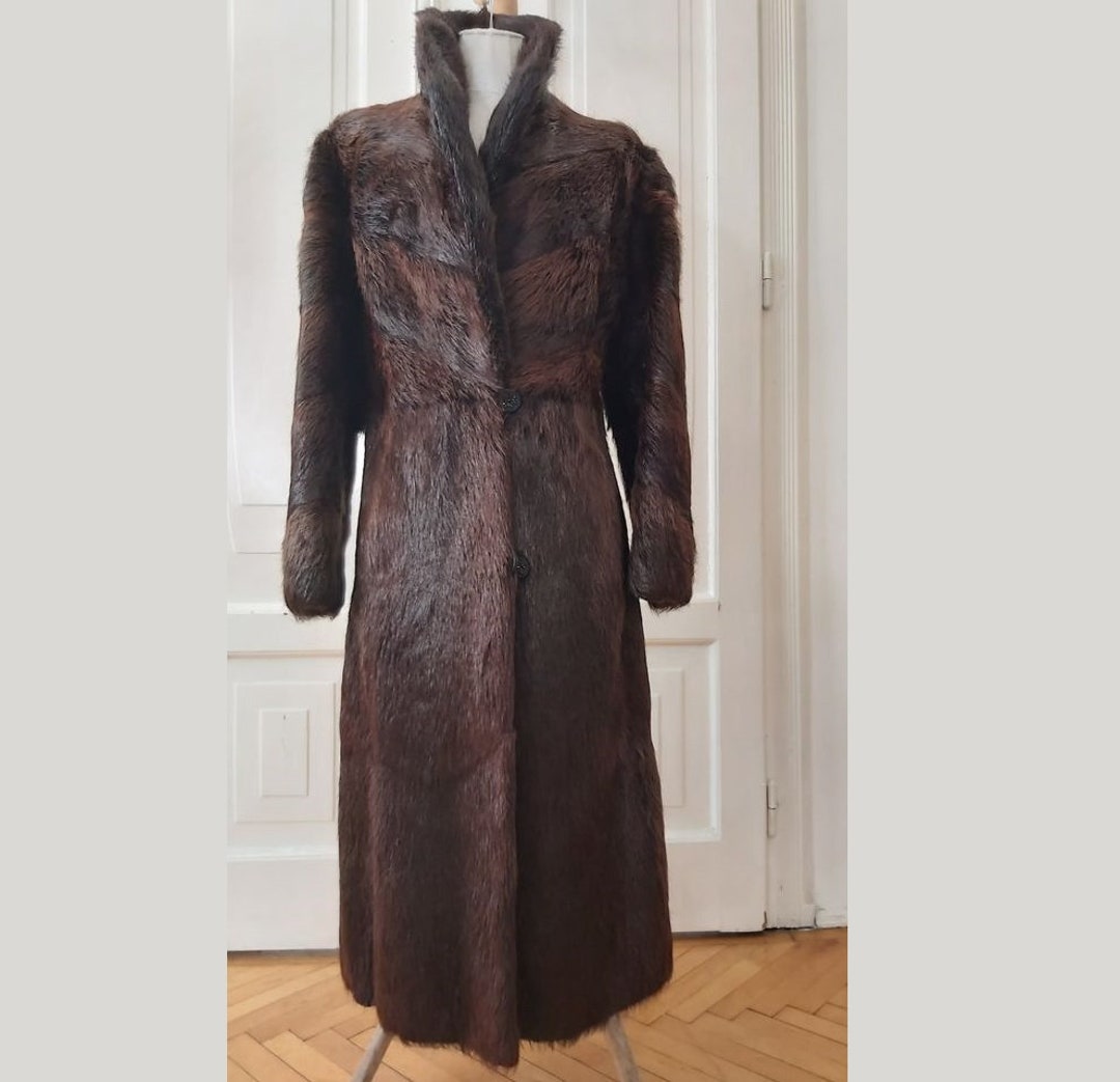 Handmade Super Elegant Artisan Shiny and Soft Nutria Fur Coat, Long ...