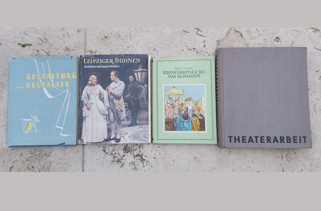 4 Vintage German Theater Stage Setting, Scenery and Staging Books ...