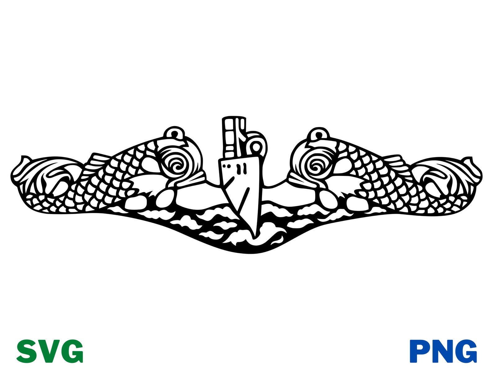 Navy Submarine Warfare Insignia SVG PNG Digital Download | Etsy
