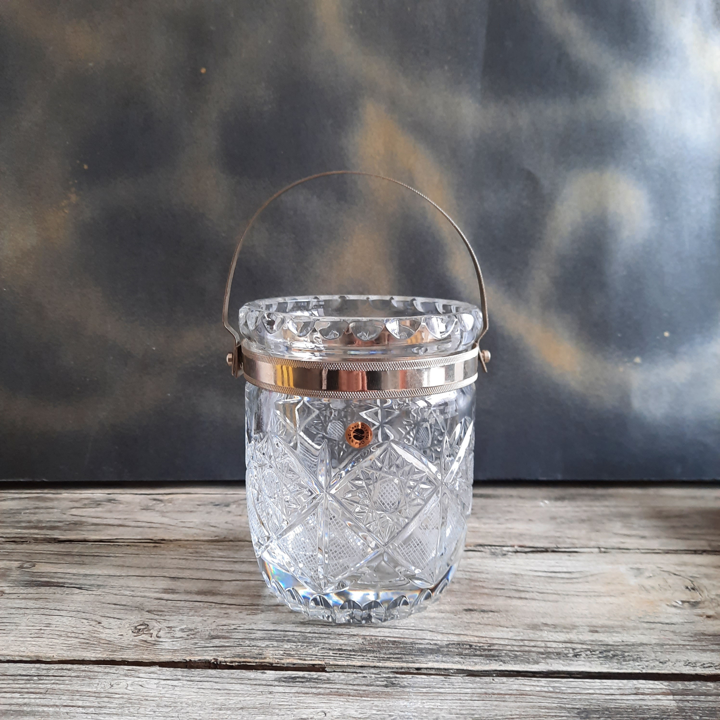 Vintage Glass Crystal Ice Bowl. Clear Ice Bowl With Carrying Handle ...