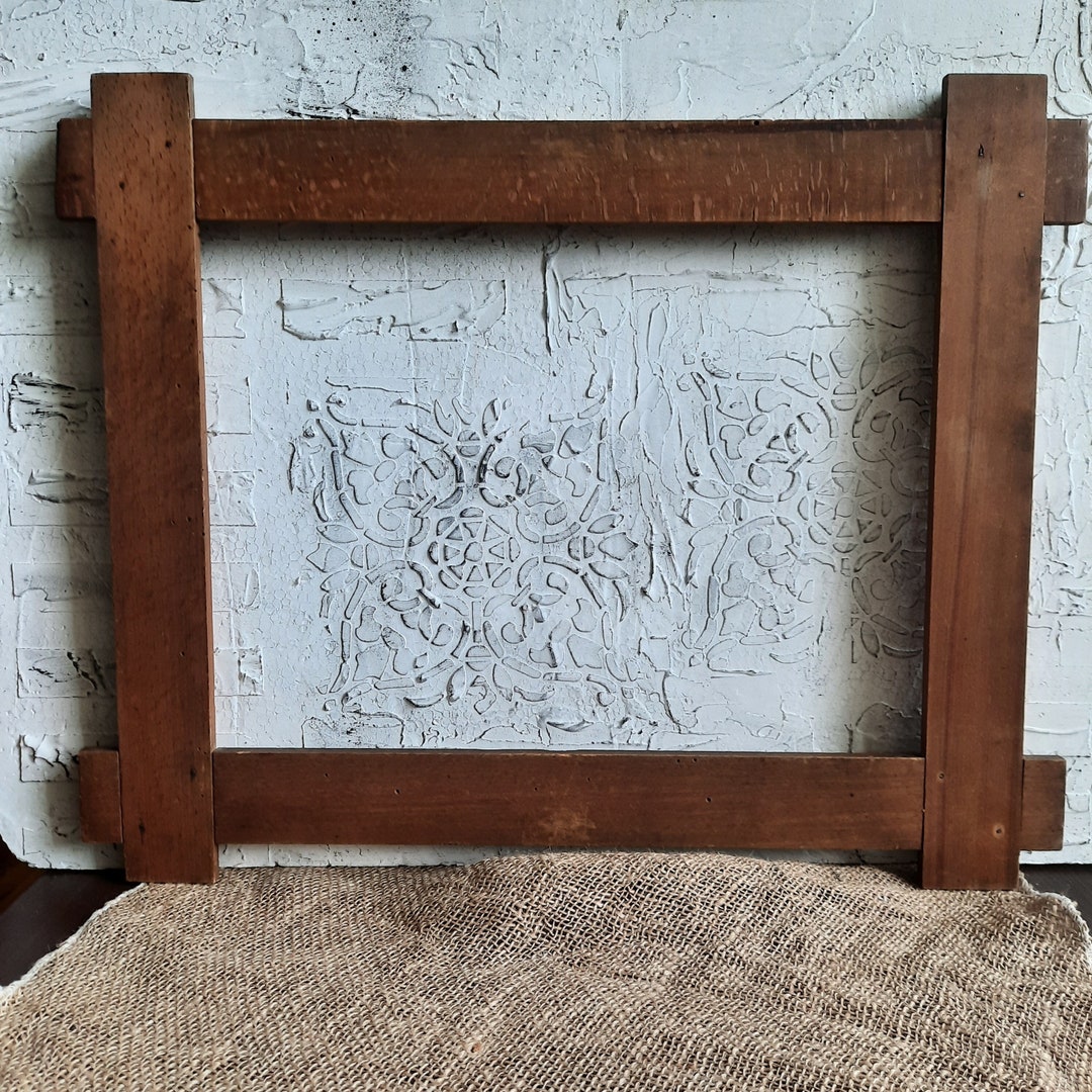 Primitive Rustic Rectangular Wall Frame. Large Antique Wooden Picture ...