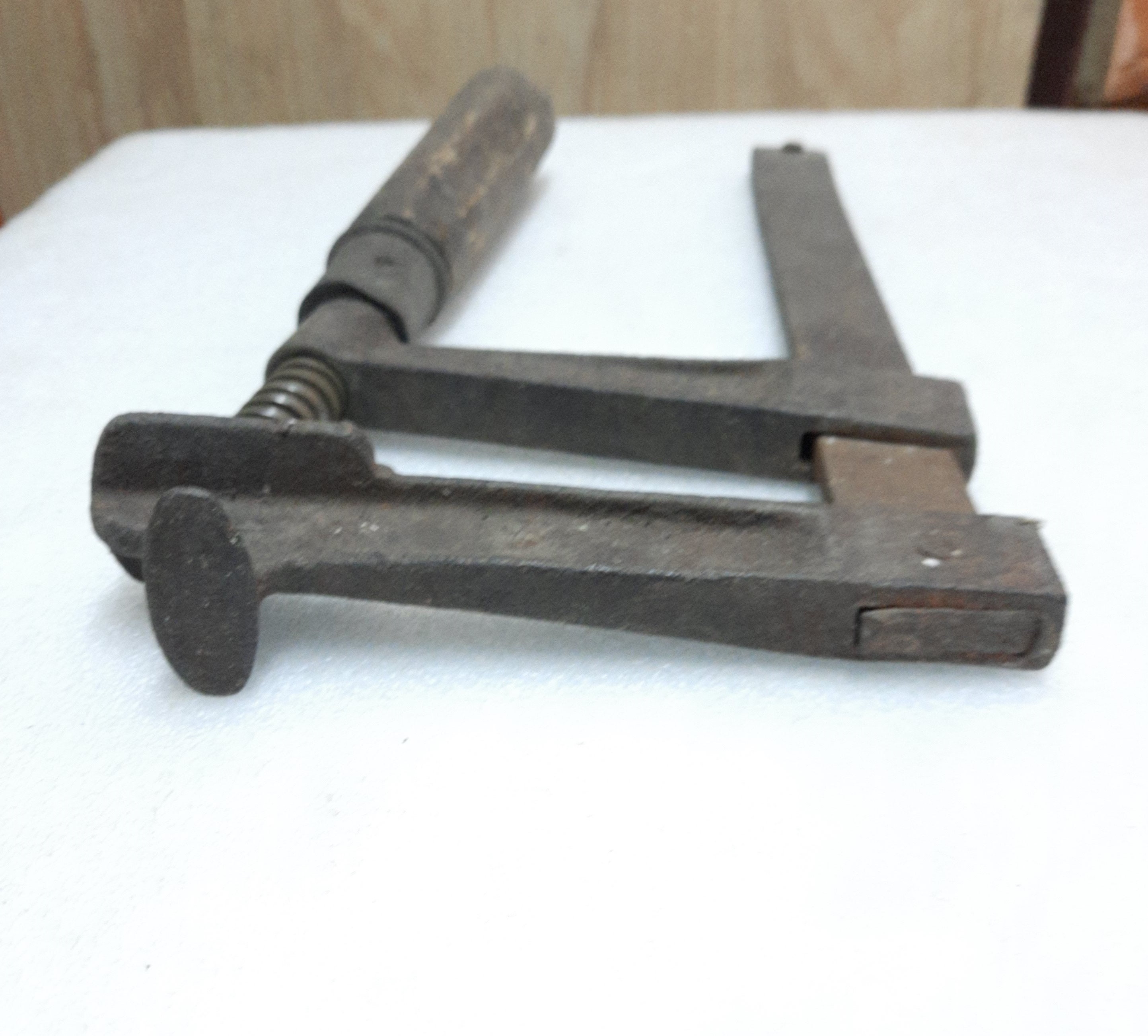 Pair of Old Metal Carpenter's Screw Clamps. Old Industrial Carpentry ...