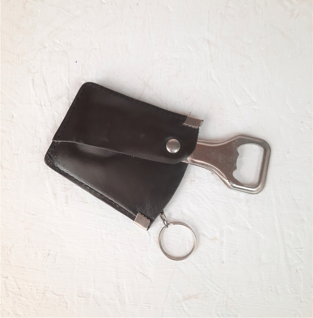 Vintage Keychain With Opening Leather Case. Keychain Opener - Etsy