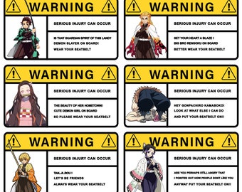 Anime Car Warning Sticker | Etsy