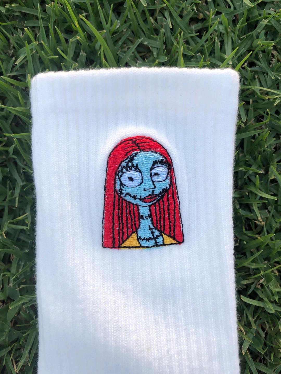 Sally Skellington Head Embroidered Socks - Etsy