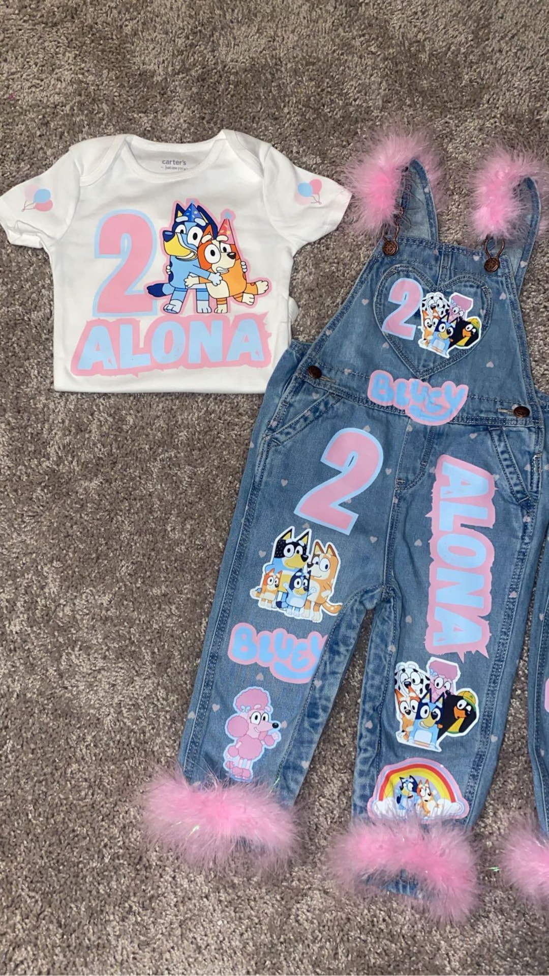 Bluey Character Inspired Girls Boys 1st Birthday Set - Custom Outfit ...