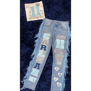 Custom Birthday Jeans Personalized Denim for Birthdays, Unique Birthday ...