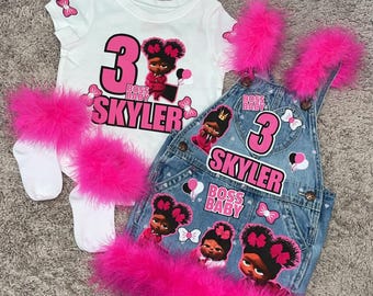 Boss Girl Baby Birthdayoverall Skirt Outfit Set Custom Outfit - Etsy
