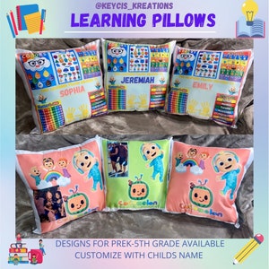 Learning Pillows Educational Alphabet and Number Pillows for Kids Soft ...