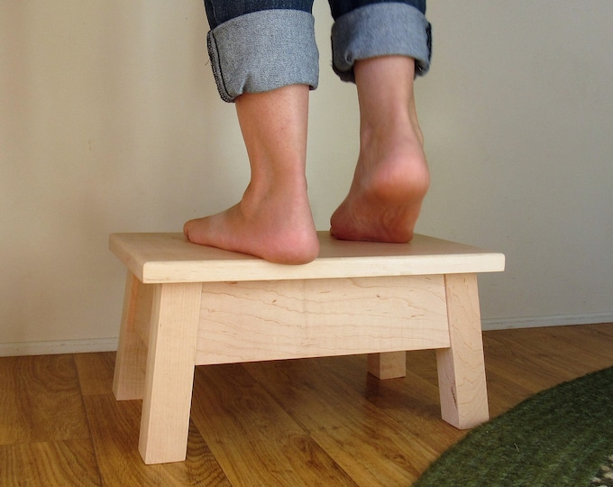 Handmade Hardwood Step Stool: Rustic Foot Riser - Etsy