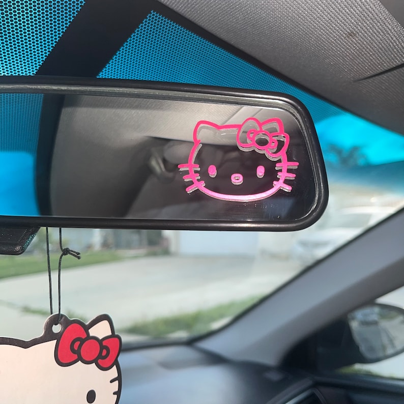 Cute Kitty Car Decal Rear View Mirror Sticker Car Window - Etsy