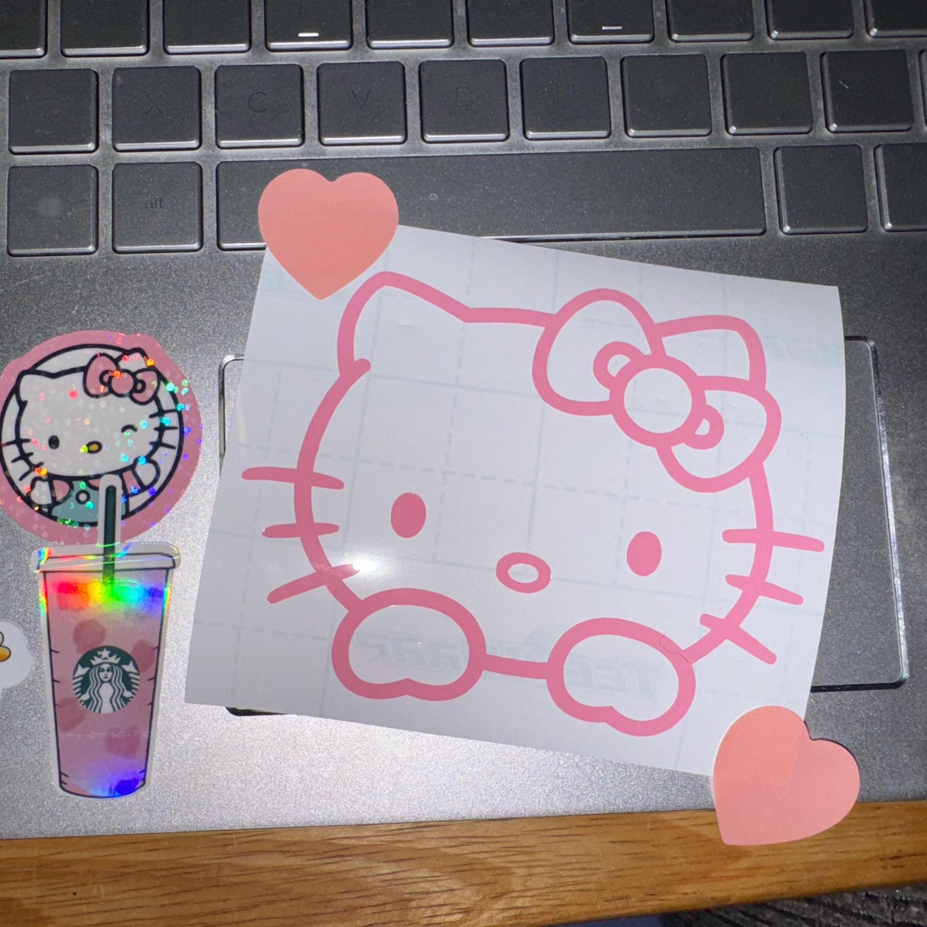 Kitty, Hello Kitty, Car Decal, Rear View Mirror Sticker, Car Window ...