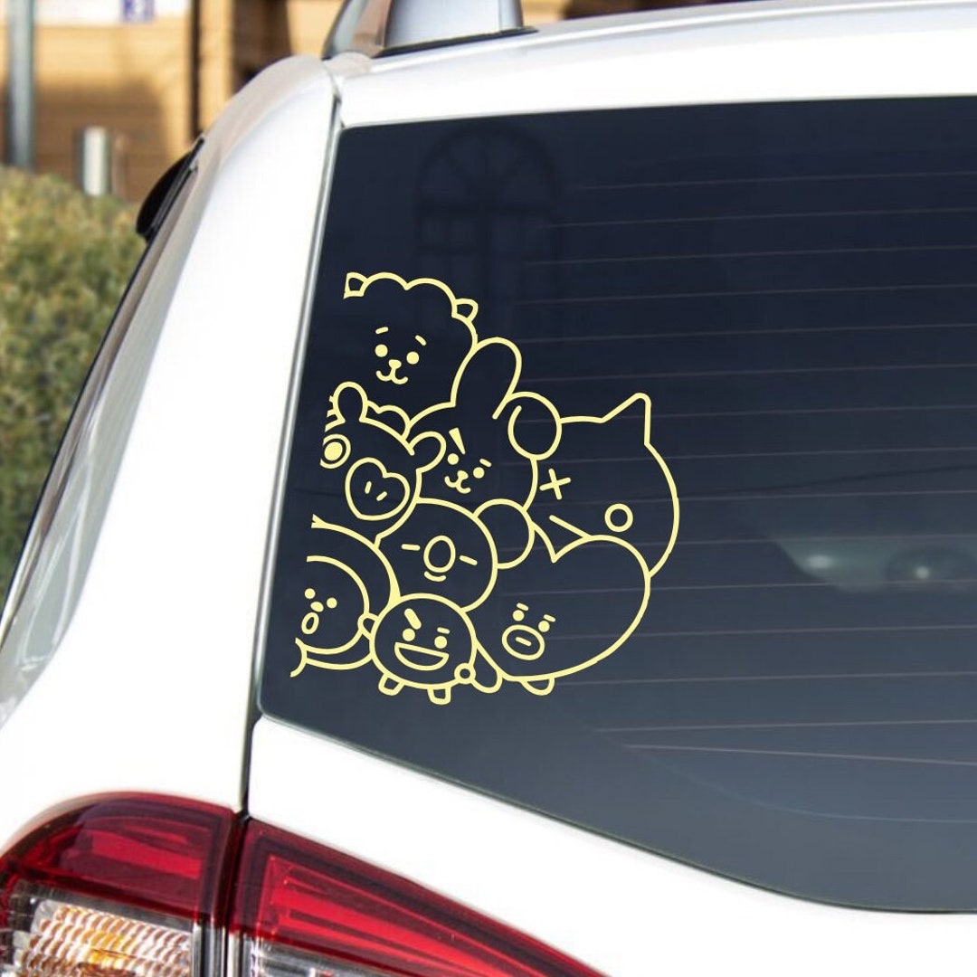BTS, Kpop, K-pop , Rear View Mirror Sticker, Car Window Sticker, Car ...