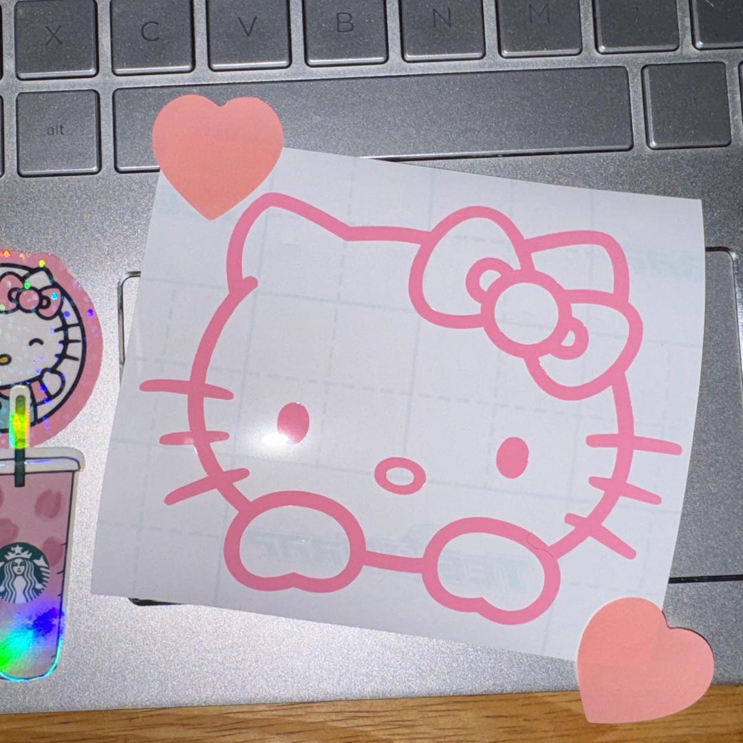 Kitty, Hello Kitty, Car Decal, Rear View Mirror Sticker, Car Window ...