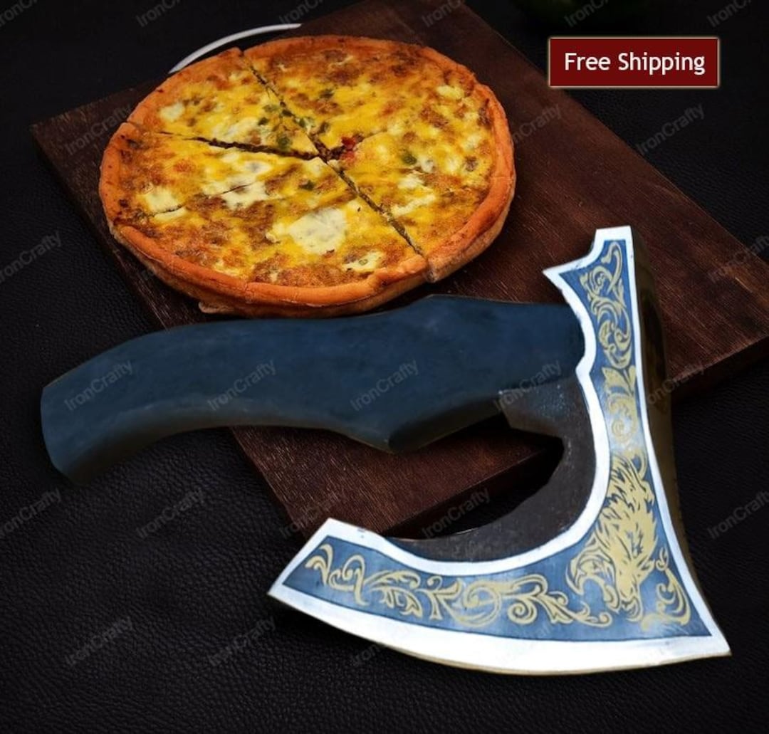Viking Pizza Cutter Axe, Engraved Pizza Axe Gift, Hand-forged Axe Steel ...