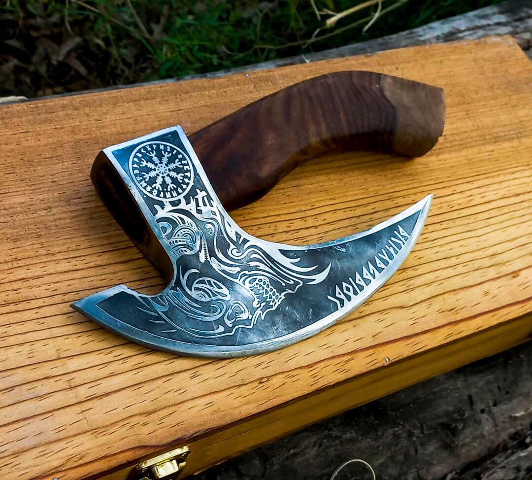 Viking-inspired Pizza Cutter Axe With Custom Wooden Box – Perfect Chef ...