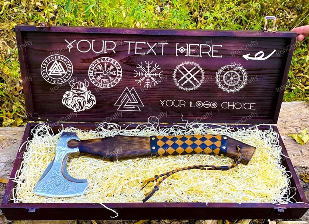 Custom Engraved Viking Axe With Personalized Wooden Box – Unique Gift ...