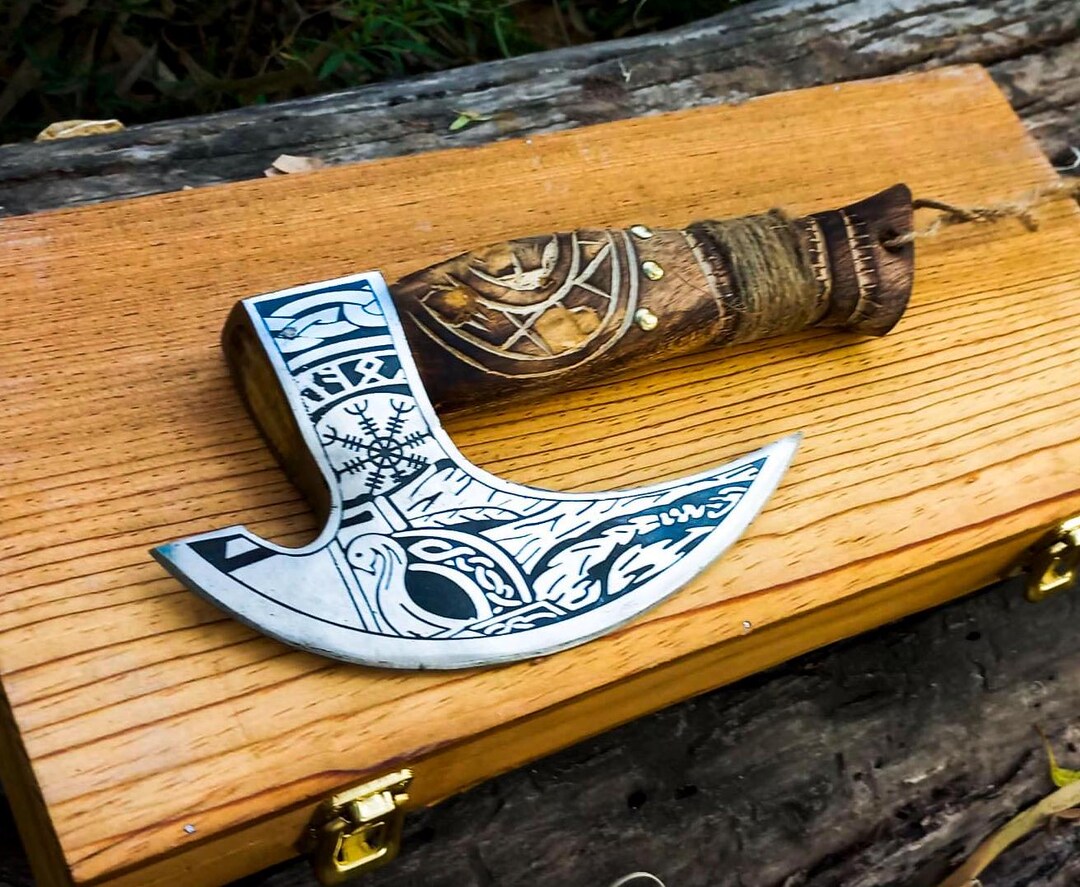Personalized Pizza Cutter Axe With Custom Wooden Box, Perfect Gift for ...