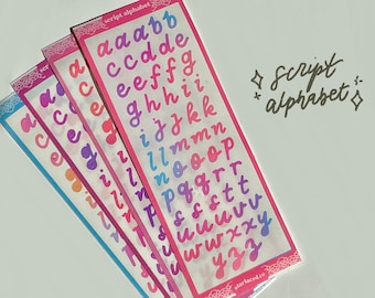 Cursive Letter Stickers - Etsy