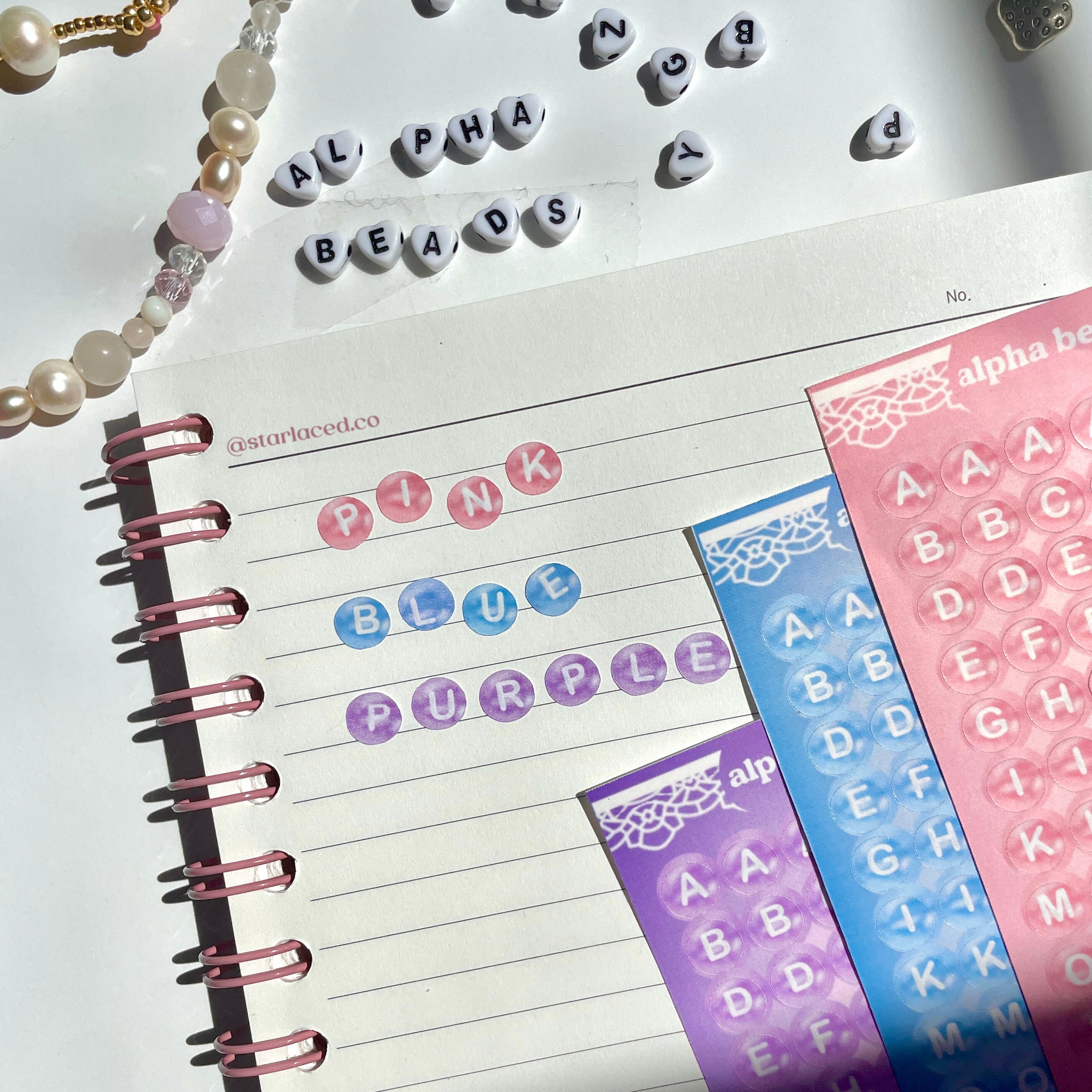 Alpha Beads Sticker Sheet | Alphabet Sticker Sheet, Letter Stickers, 3D ...