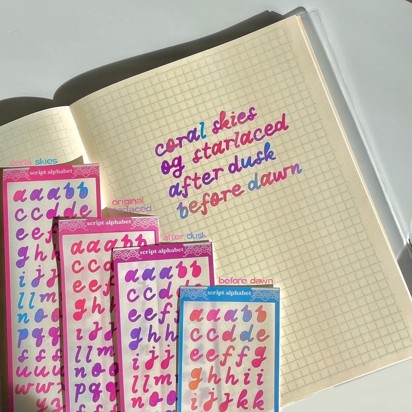 Script Alphabet Sticker Sheet Alphabet Letter Sticker Sheet - Etsy