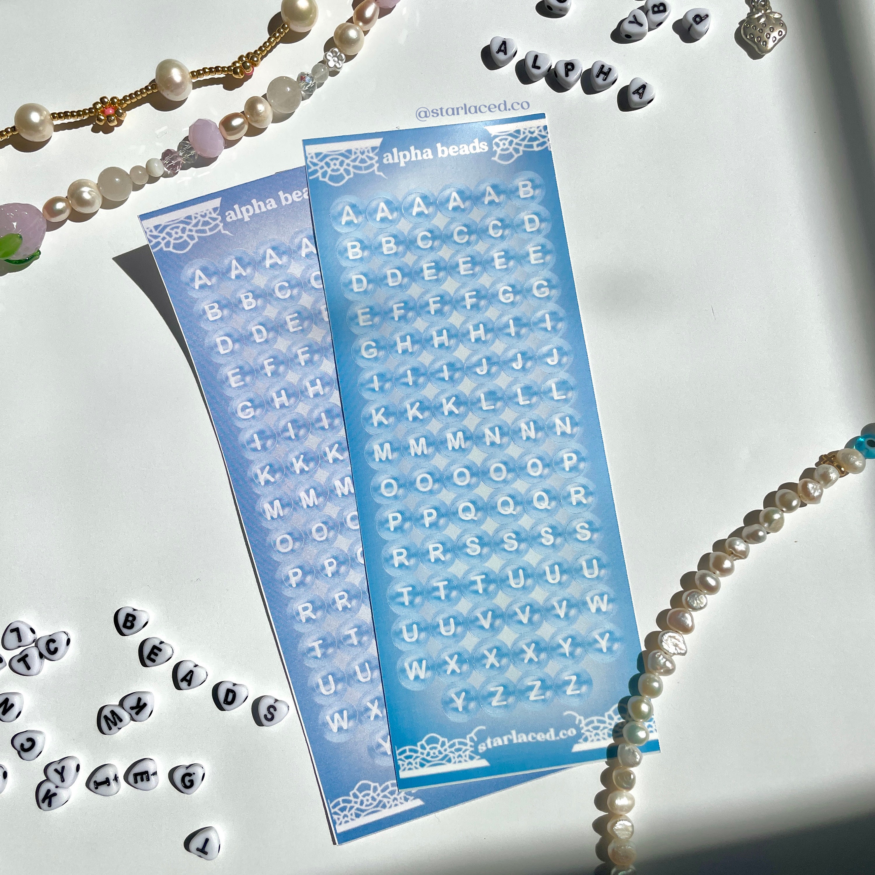 Alpha Beads Sticker Sheet | Alphabet Sticker Sheet, Letter Stickers, 3D ...