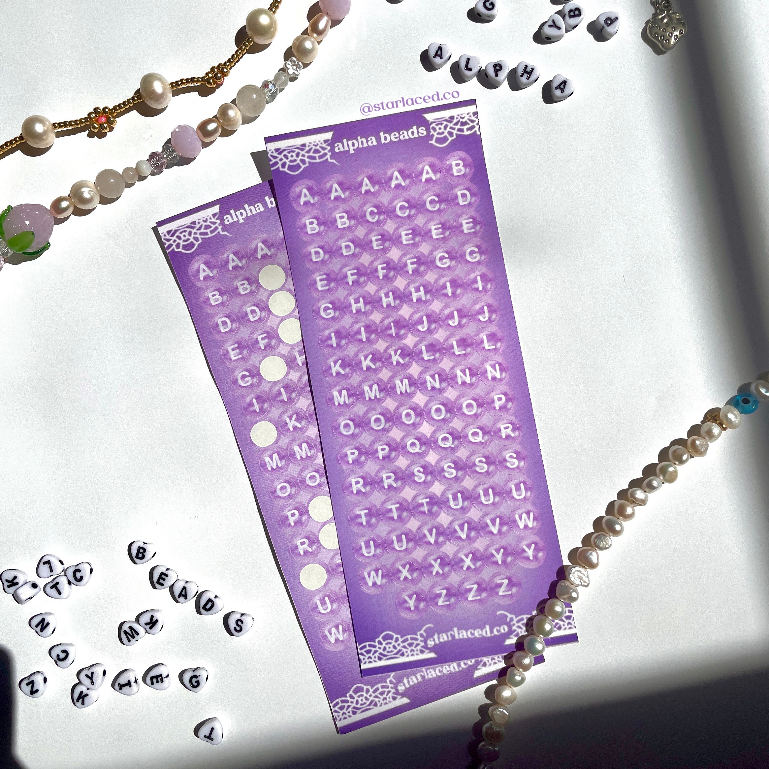 Alpha Beads Sticker Sheet | Alphabet Sticker Sheet, Letter Stickers, 3D ...