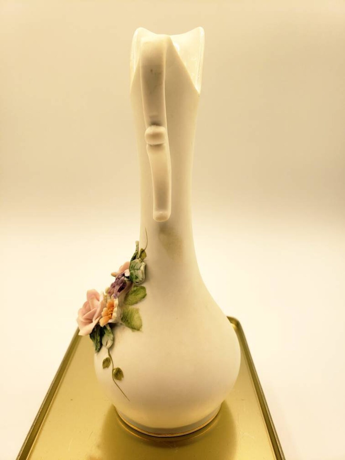 Vintage Lefton China Bisque Vase Hand Painted Flowers Floral - Etsy