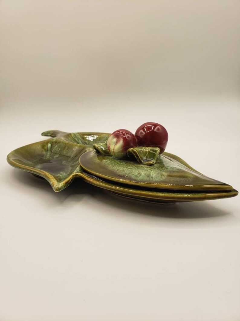 1960's Wade of California Pottery Avocado Green Leaf Dish - Etsy
