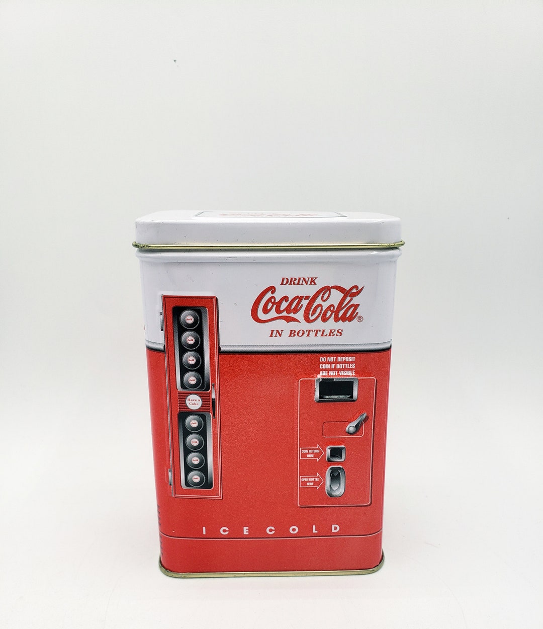 Vintage Coca Cola Tin Coke Bottle Vending Machine "ice Cold" 1996 Tin ...