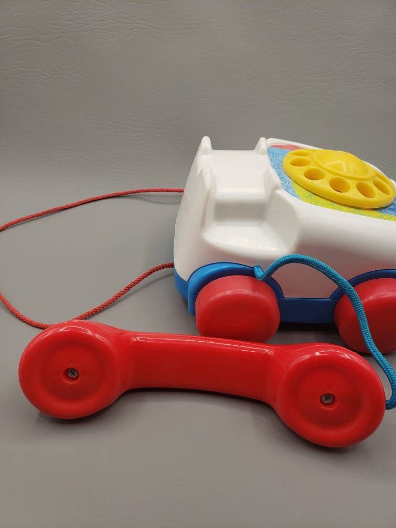 Vintage Fisher Price Chatter Phone 2000 Telephone Pull Toy W Moving ...